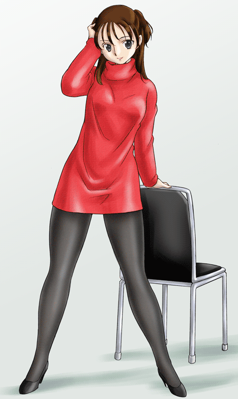 Safebooru Black Legwear Brown Hair Chair Fashion High Heels Legs